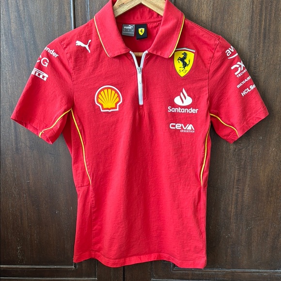 Ferrari | Tops | Ferrari Red Polo Shirt Womens Size Small | Poshmark